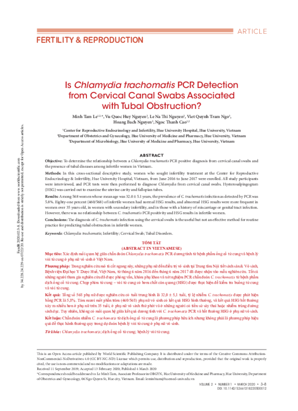 (PDF) Is Chlamydia trachomatis PCR Detection from Cervical Canal Swabs ...