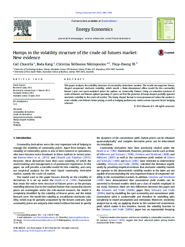 (PDF) Humps in the volatility structure of the crude oil futures market ...