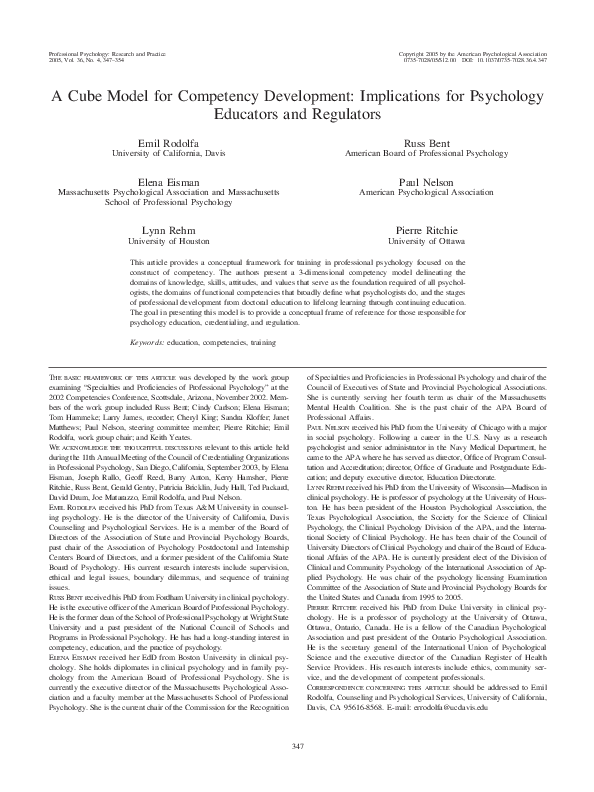 (PDF) A Cube Model for Competency Development: Implications for ...