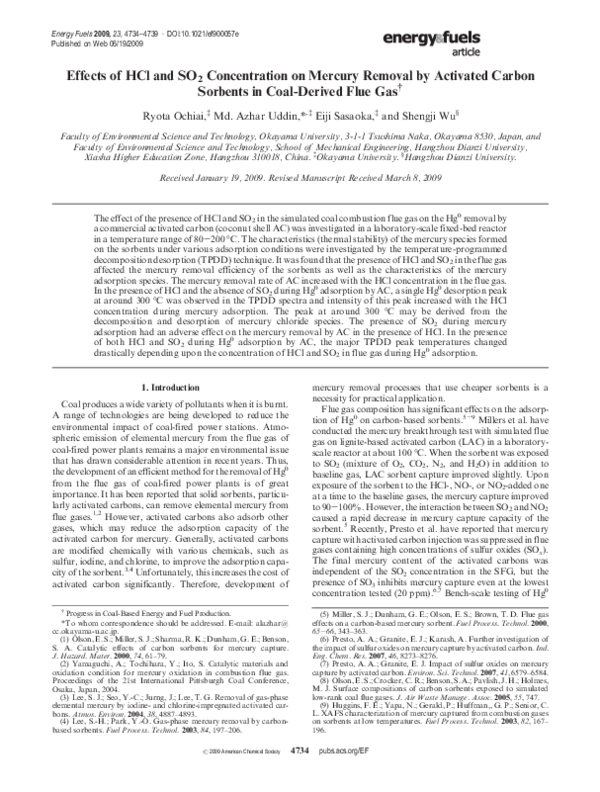 (PDF) Effects of HCl and SO2Concentration on Mercury Removal by ...