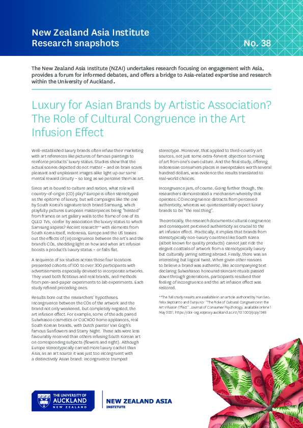 (PDF) The Role of Cultural Congruence in the Art Infusion Effect