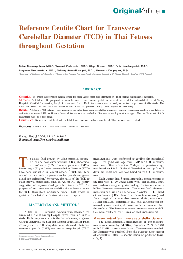 (PDF) OriginalArticle Reference Centile Chart for Transverse Cerebellar ...