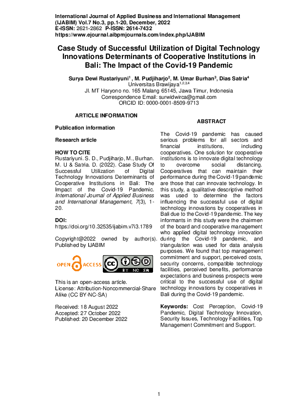 (PDF) Case Study of Successful Utilization of Digital Technology ...