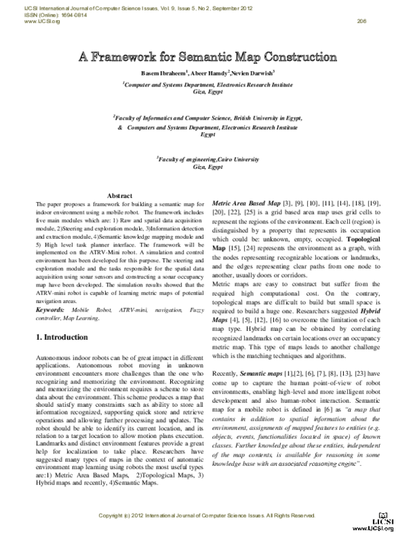 (PDF) A Framework for Semantic Map Construction