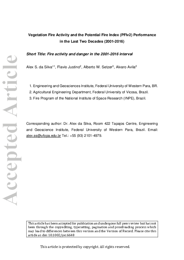 (PDF) Vegetation fire activity and the Potential Fire Index ( PFIv2 ...