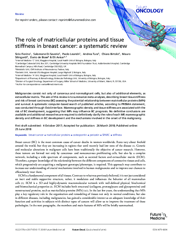 (PDF) The role of matricellular proteins and tissue stiffness in breast ...