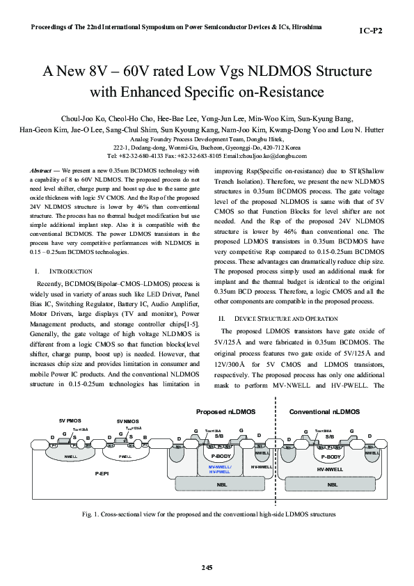 (PDF) A new 8V – 60V rated low Vgs NLDMOS structure with enhanced ...