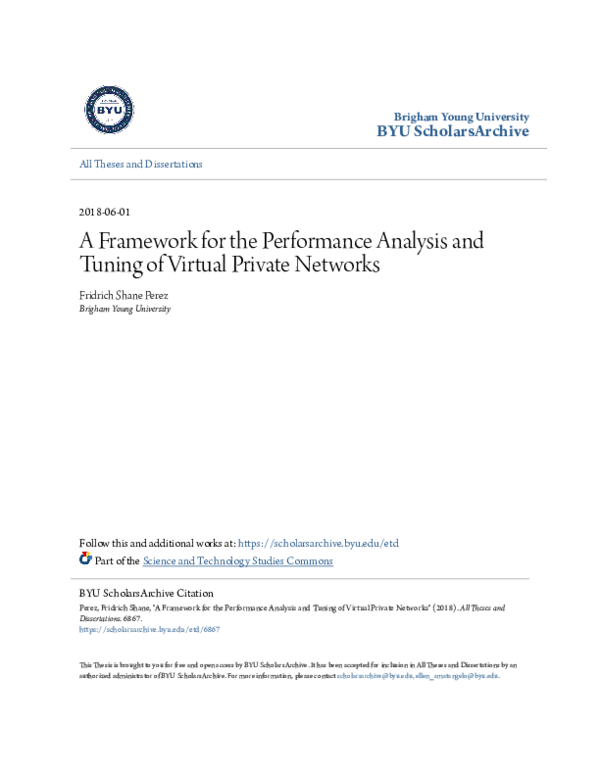 (PDF) A Framework for the Performance Analysis and Tuning of Virtual Private Networks