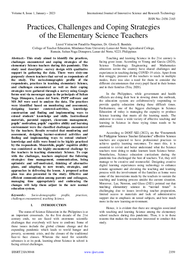 (PDF) This study aimed to identify the practices, challenges ...