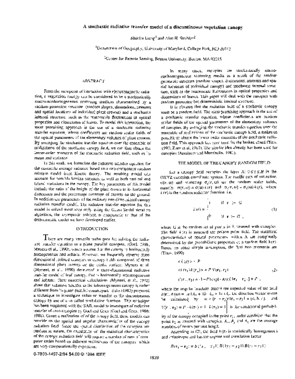 (PDF) A stochastic radiative transfer model of a discontinuous ...