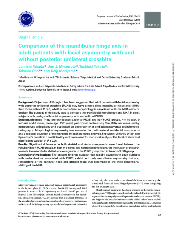 (PDF) Comparison of the mandibular hinge axis in adult patients with ...