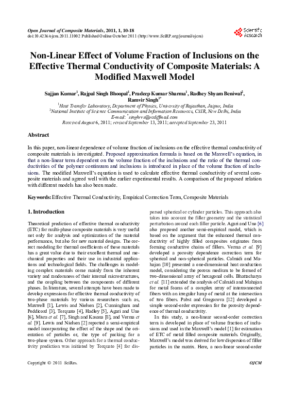(PDF) Non-Linear Effect of Volume Fraction of Inclusions on The ...