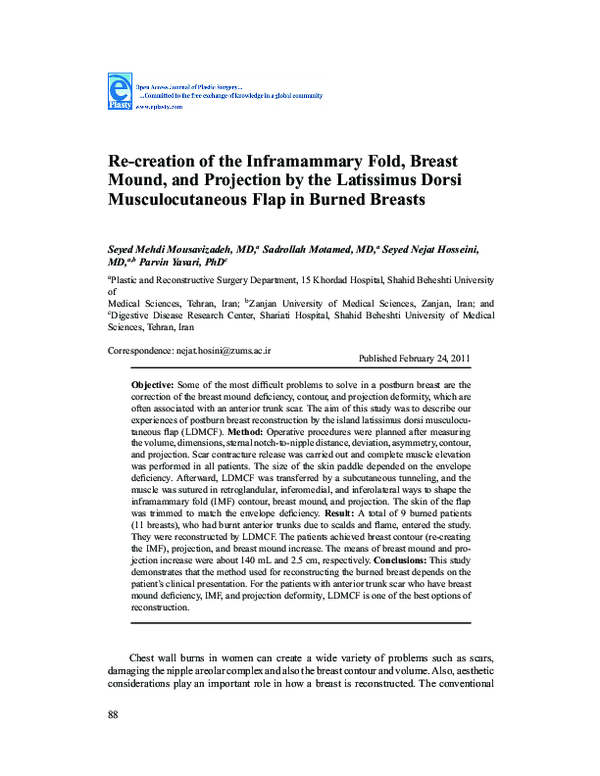 (PDF) Re-creation of the Inframammary Fold, Breast Mound, and ...