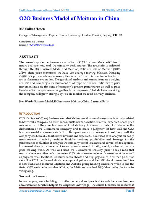 (PDF) O2O Business Model of Meituan in China