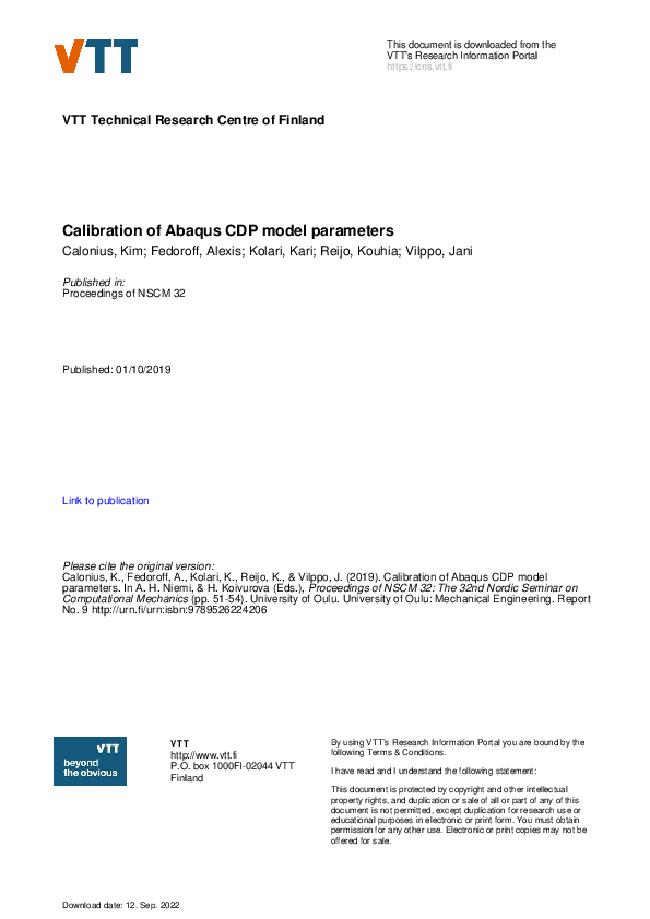 (PDF) Calibration of Abaqus CDP model parameters | Alexis Fedoroff - Academia.edu