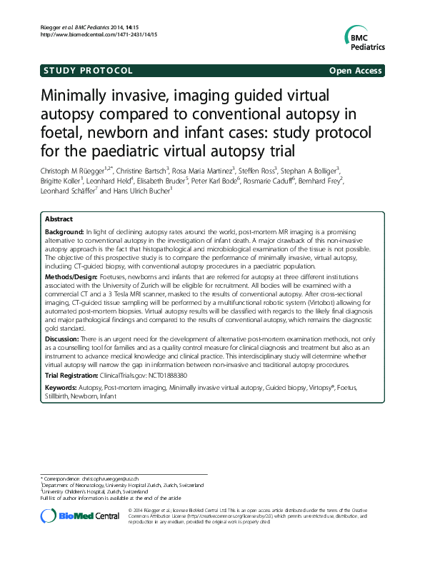 (PDF) Minimally invasive, imaging guided virtual autopsy compared to ...