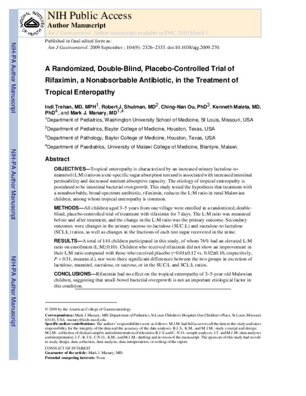 (PDF) A Randomized, Double-Blind, Placebo-Controlled Trial of Rifaximin ...