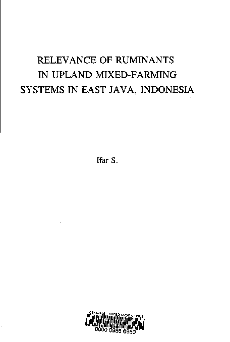 (PDF) Relevance of ruminants in upland mixed-farming systems in East Java, Indonesia