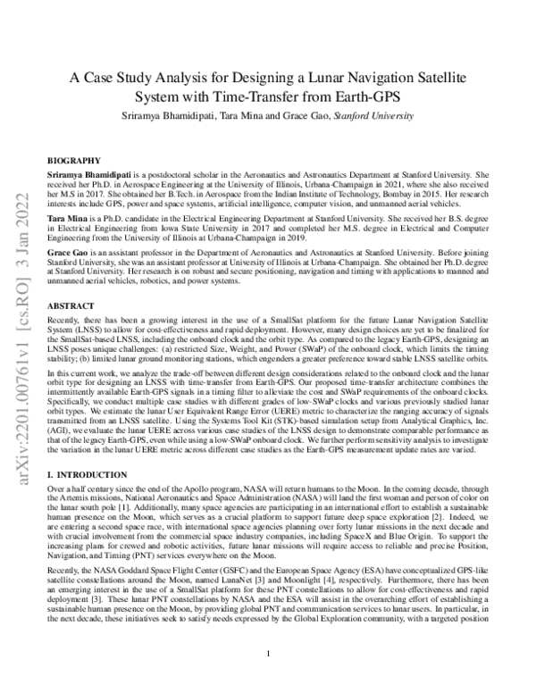 (PDF) A Case Study Analysis for Designing a Lunar Navigation Satellite ...