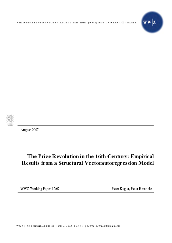 (PDF) The Price Revolution in the 16th Century: Empirical Results from ...
