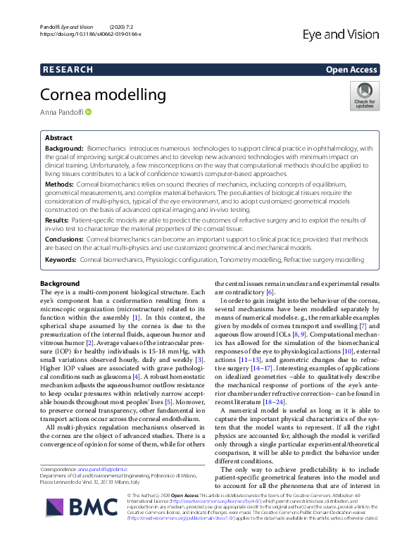 (PDF) Cornea modelling