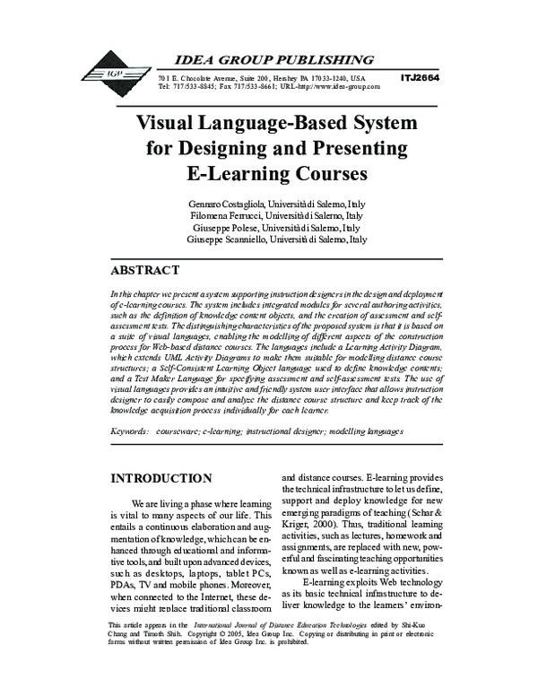 (PDF) Visual Language-Based System for Designing and Presenting E-Learning Courses