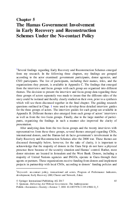 (PDF) The Hamas Government Involvement in Early Recovery and ...