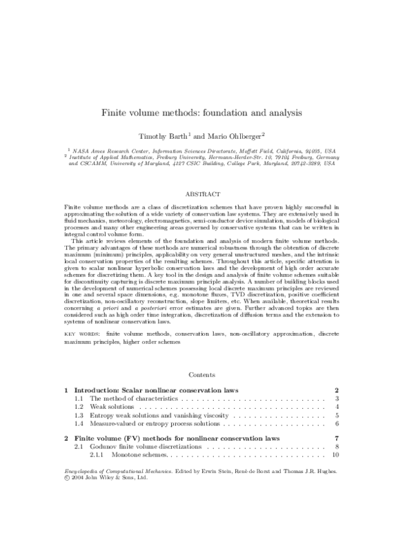(PDF) Finite Volume Methods: Foundation and Analysis