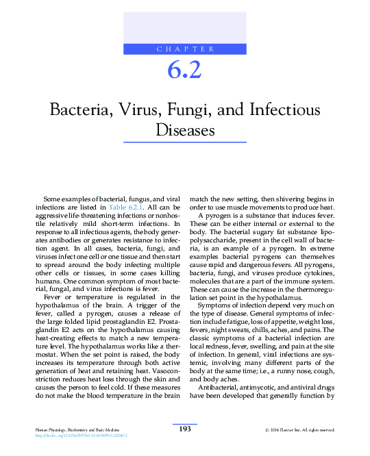 (PDF) Bacteria, Virus, Fungi, and Infectious Diseases