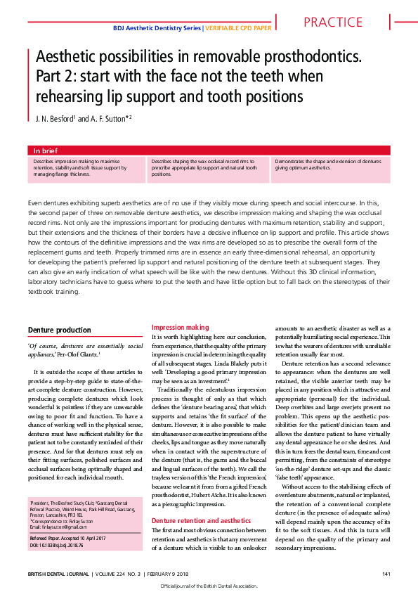 (PDF) Aesthetic possibilities in removable prosthodontics. Part 3 ...