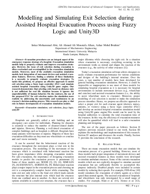 Pdf Modelling And Simulating Exit Selection During Assisted Hospital