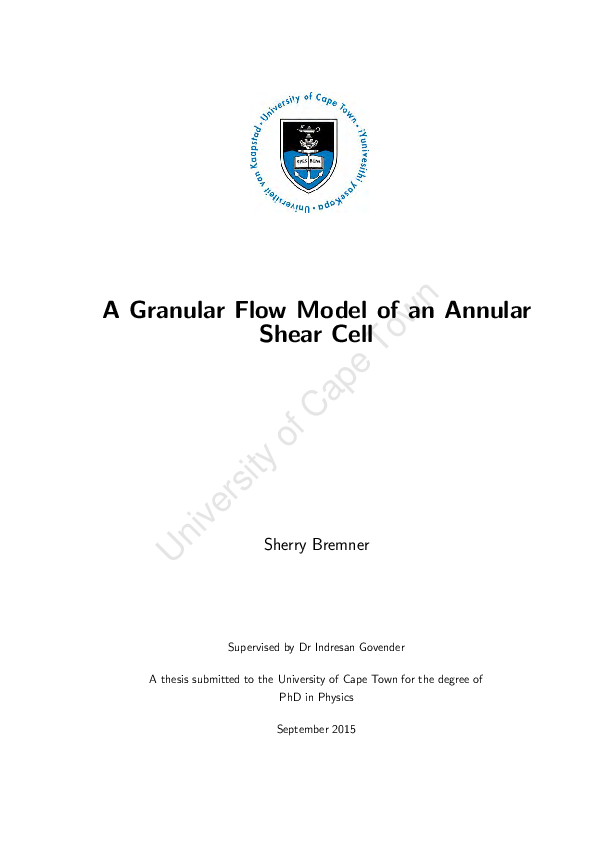 (PDF) A granular flow model of an annular shear cell