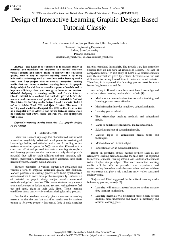 (PDF) Design of Interactive Learning Graphic Design Based Tutorial Classic