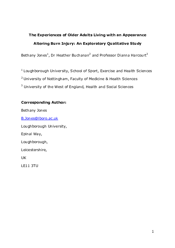 (PDF) The experiences of older adults living with an appearance ...