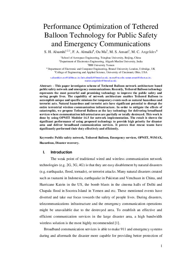 (PDF) Performance optimization of tethered balloon technology for ...