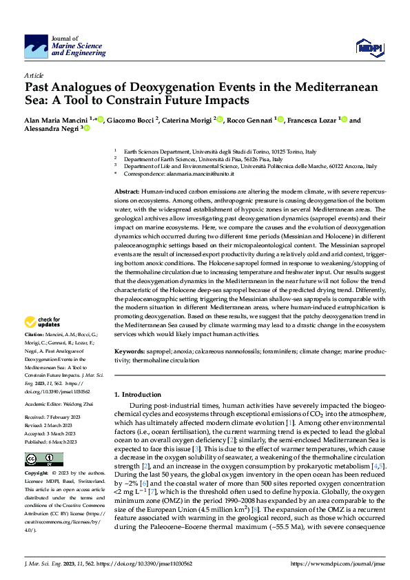 (PDF) Past Analogues of Deoxygenation Events in the Mediterranean Sea ...