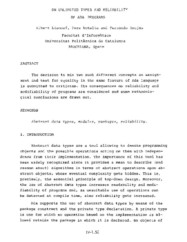 (PDF) On unlimited types and reliability of Ada programs