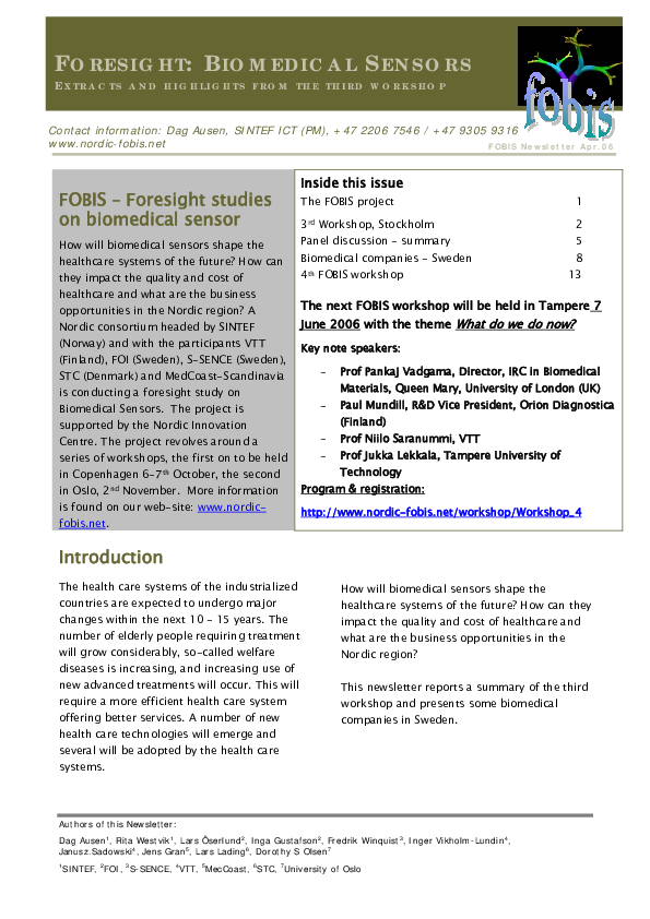 (PDF) Future of Biomedical Sensors in Healthcare