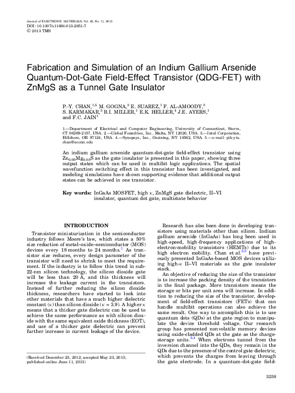 (PDF) Fabrication and Simulation of an Indium Gallium Arsenide Quantum ...