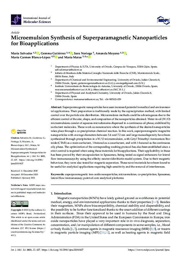 (PDF) Microemulsion Synthesis of Magnetite Nanoparticles