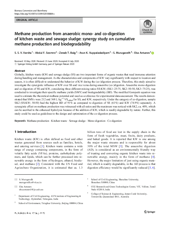 (PDF) Methane production from anaerobic mono- and co-digestion of kitchen waste and sewage ...