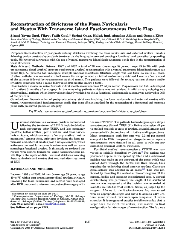 (PDF) Reconstruction of Strictures of the Fossa Navicularis and Meatus ...