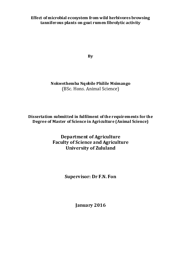 (PDF) Effect of microbial ecosystem from wild herbivores browsing ...