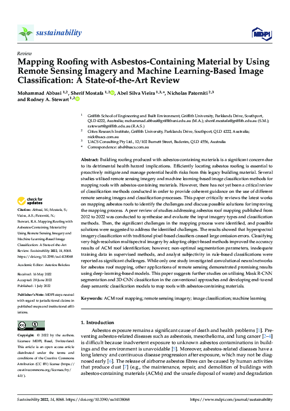 (PDF) Mapping Roofing with Asbestos-Containing Material by Using Remote Sensing Imagery and ...
