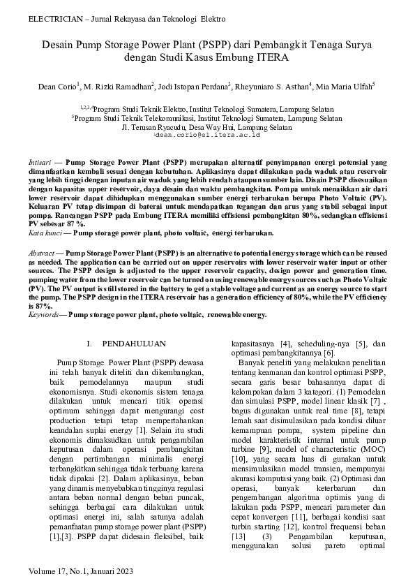 (PDF) Desain Pump Storage Power Plant (PSPP) dari Pembangkit Tenaga ...