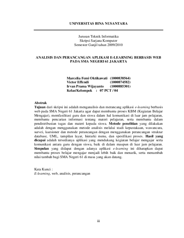 (PDF) Analisis Dan Perancangan Aplikasi E-Learning Berbasis Web Pada ...