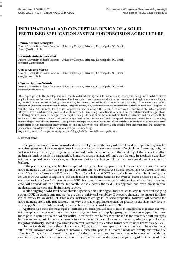 (PDF) Informational and Conceptual Design of a Solid Fertilizer ...