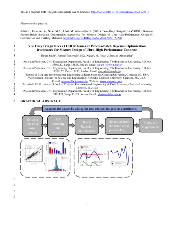 (PDF) YODO: Gaussian Process for Concrete Design