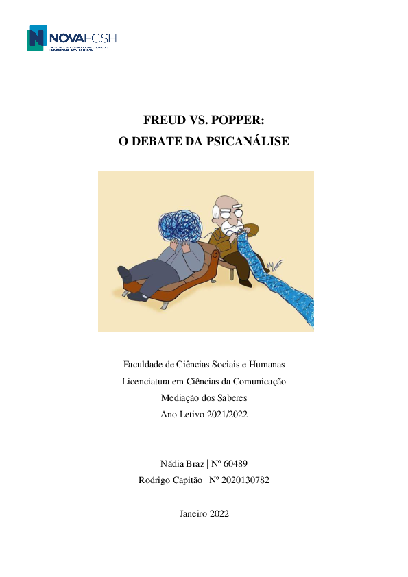 (PDF) FREUD VS. POPPER O DEBATE DA PSICANALISE
