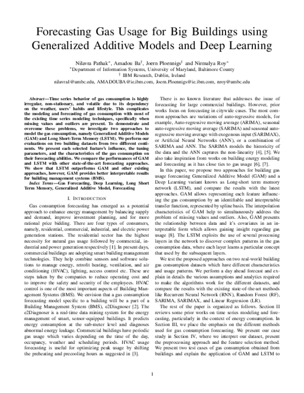 (PDF) Forecasting Gas Usage for Big Buildings Using Generalized ...